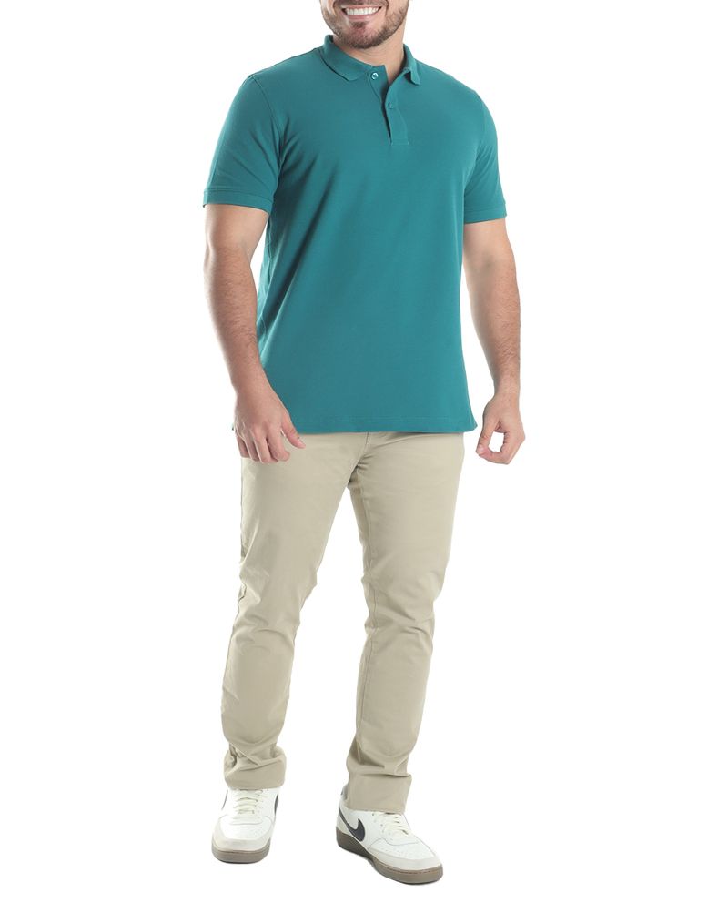 Camisa polo básica Gents turquesa texturizada para hombre - Siman El ...