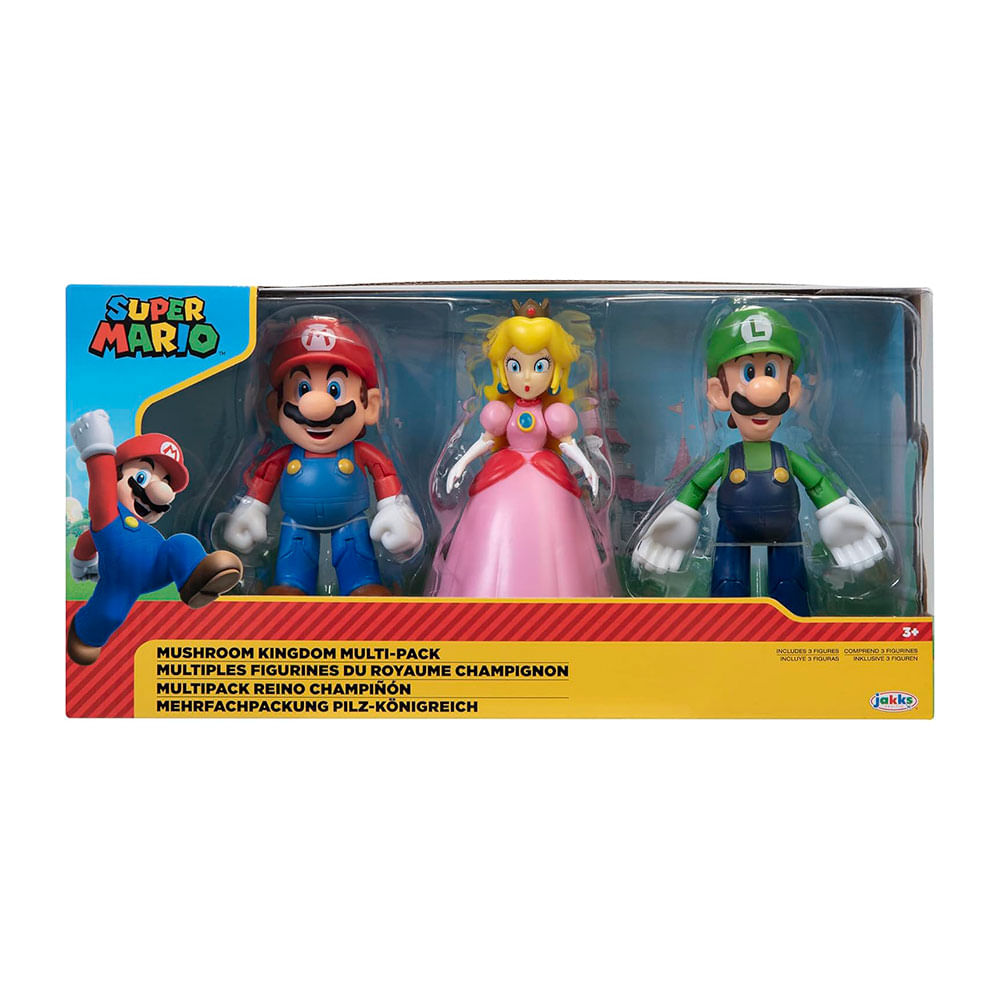 Super Mario Paquete de 3 Figuras Reino Champiñón