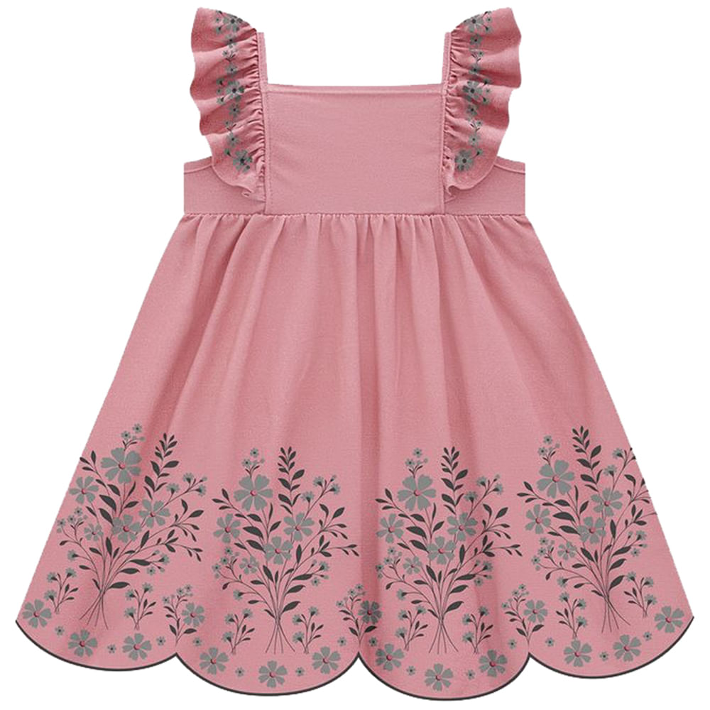 Vestido rosado con estampado de flores para bebé niña - Siman Costa Rica
