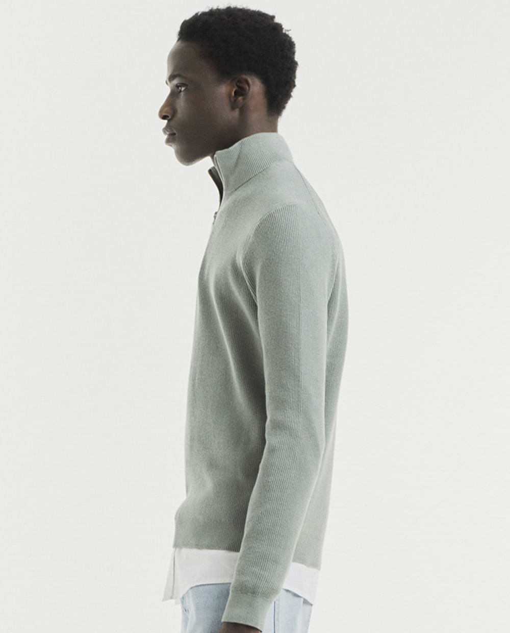 Suéter Sfera verde claro con textura para hombre