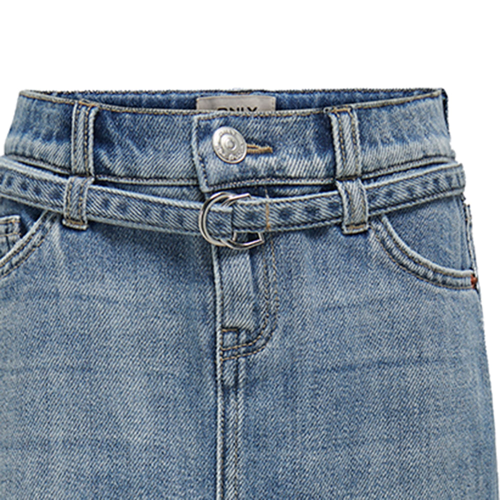 Falda denim azul medium blue denim de niña - Siman Guatemala