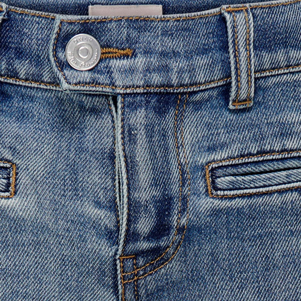 Jeans corte wide leg azul medium blue denim de niña - Siman Nicaragua