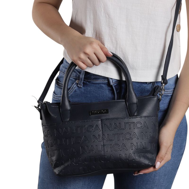 Cartera satchel Nautica color azul para mujer