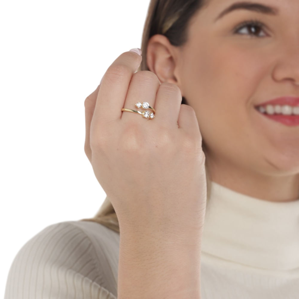 Anillo de plata color dorado talla 8 para mujer - Siman Guatemala