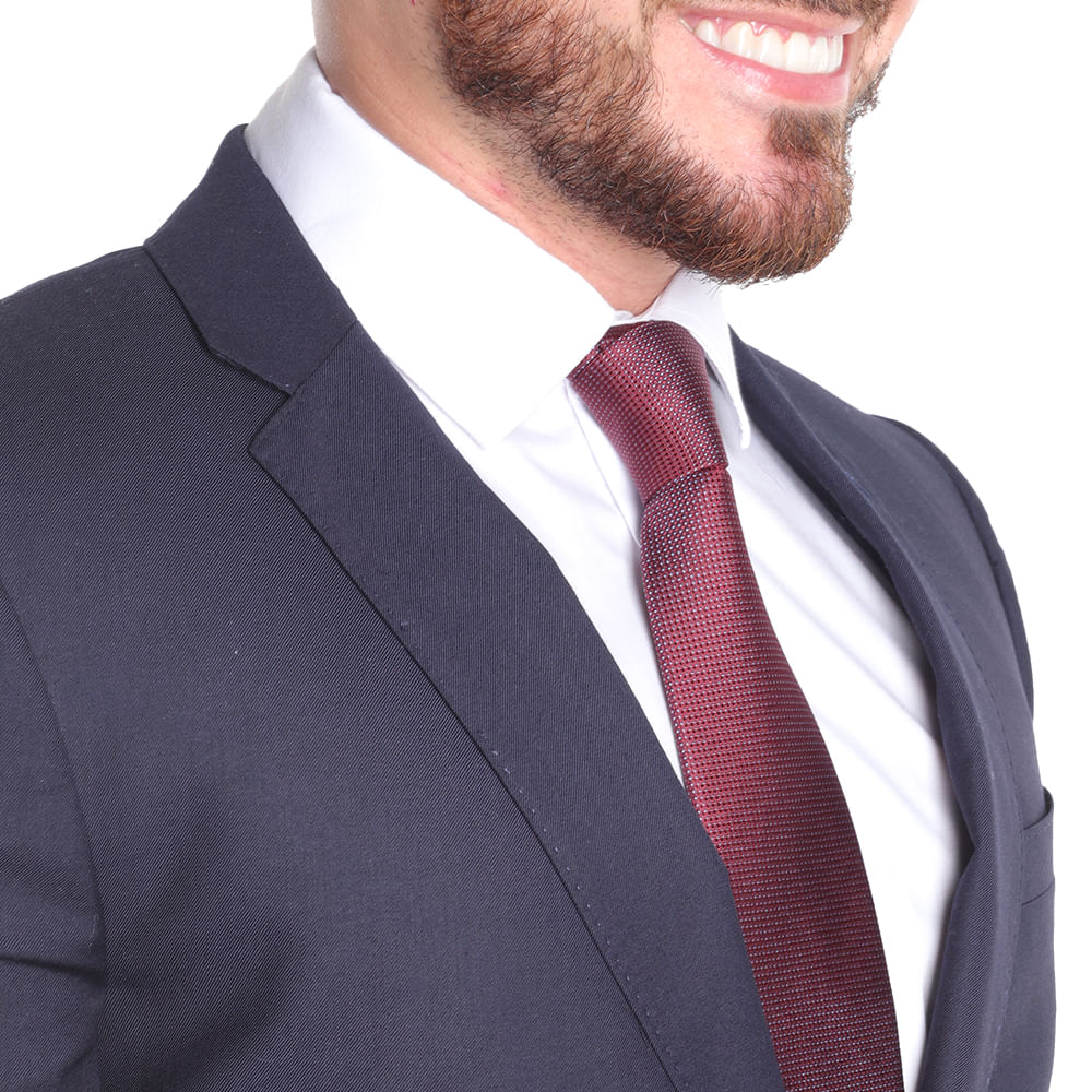 Corbata Zanetti Blue regular fit color vino texturizada con mini print ...