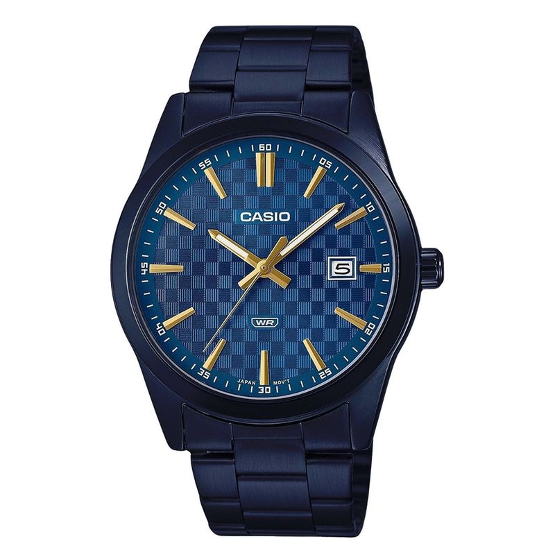 Reloj Casio análogo de acero en azul negro para hombre - Siman El Salvador