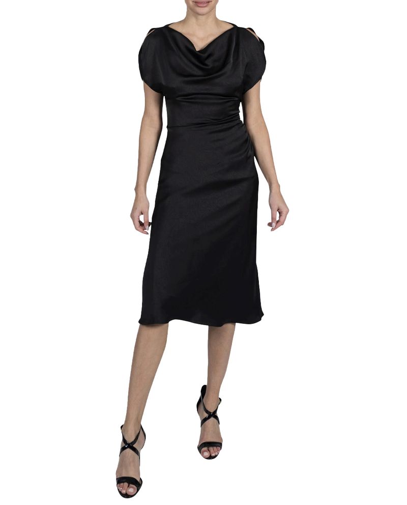 Vestido Julian And Jordan formal negro manga corta para mujer - Siman ...