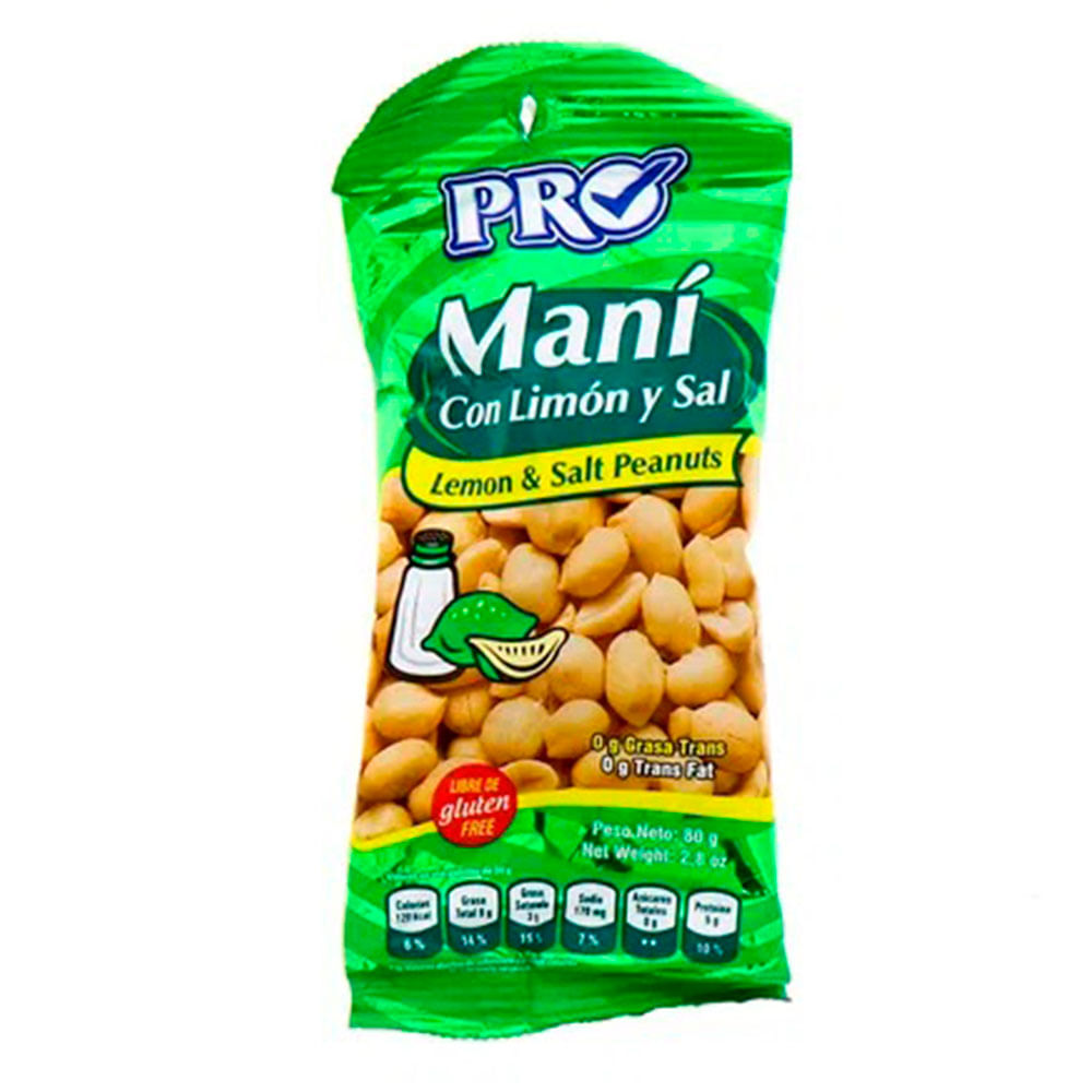 Snack salado - PRO Maní con limón 80g - Siman El Salvador
