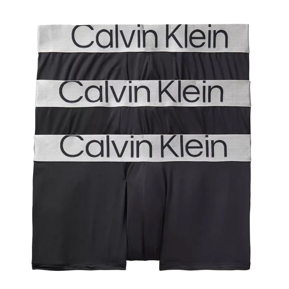 Pack de 3 boxers trunk Calvin Klein negros sólidos para hombre - Siman ...