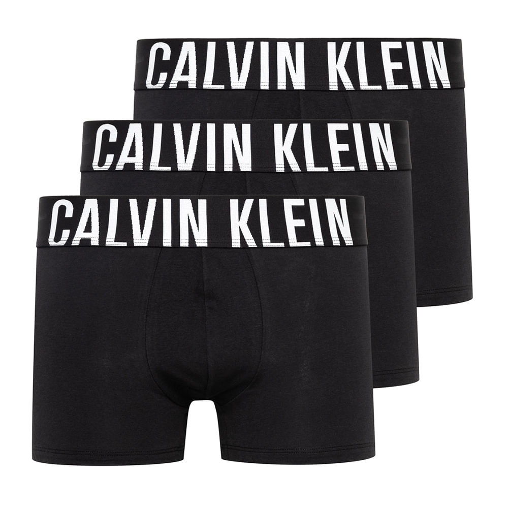 Pack de 3 boxers trunk Calvin Klein negros sólidos para hombre - Siman ...