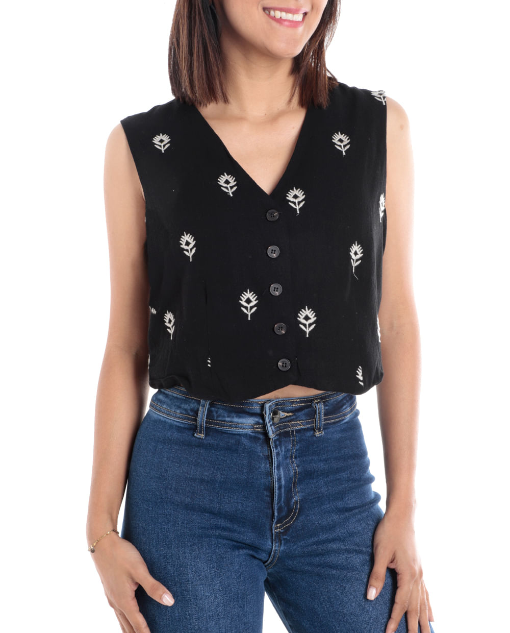 Chaleco Sabrina negro para mujer - Siman Costa Rica