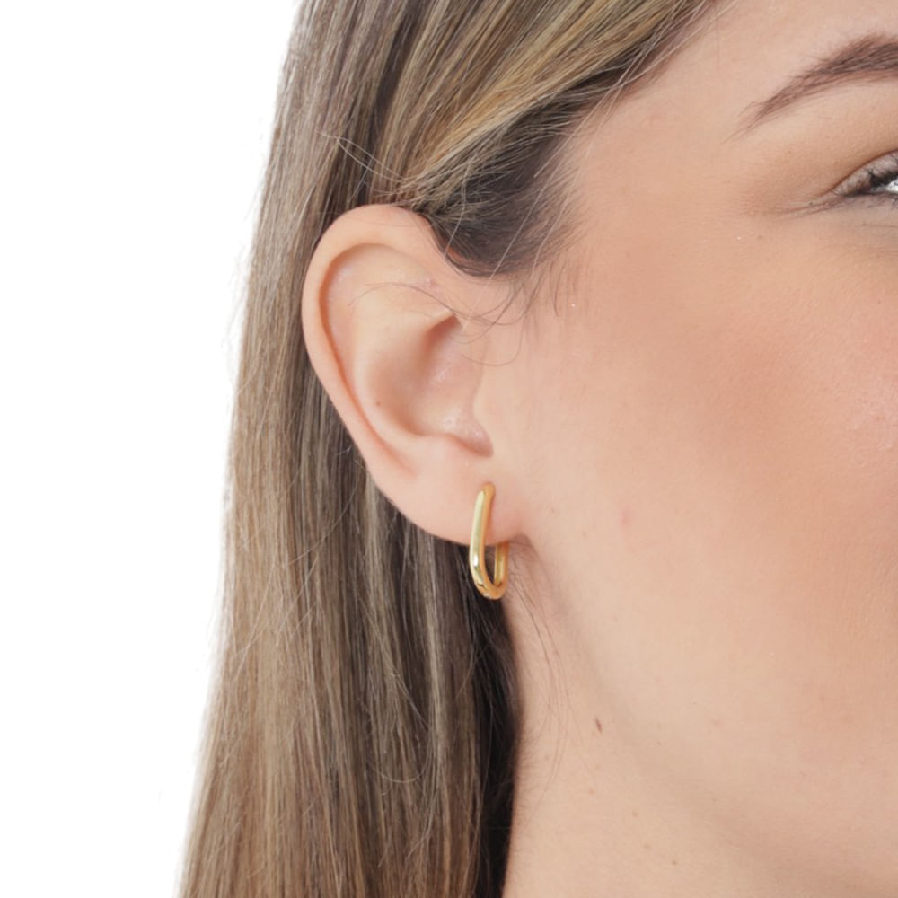 Aretes hoops de plata color dorado para mujer - Siman Guatemala