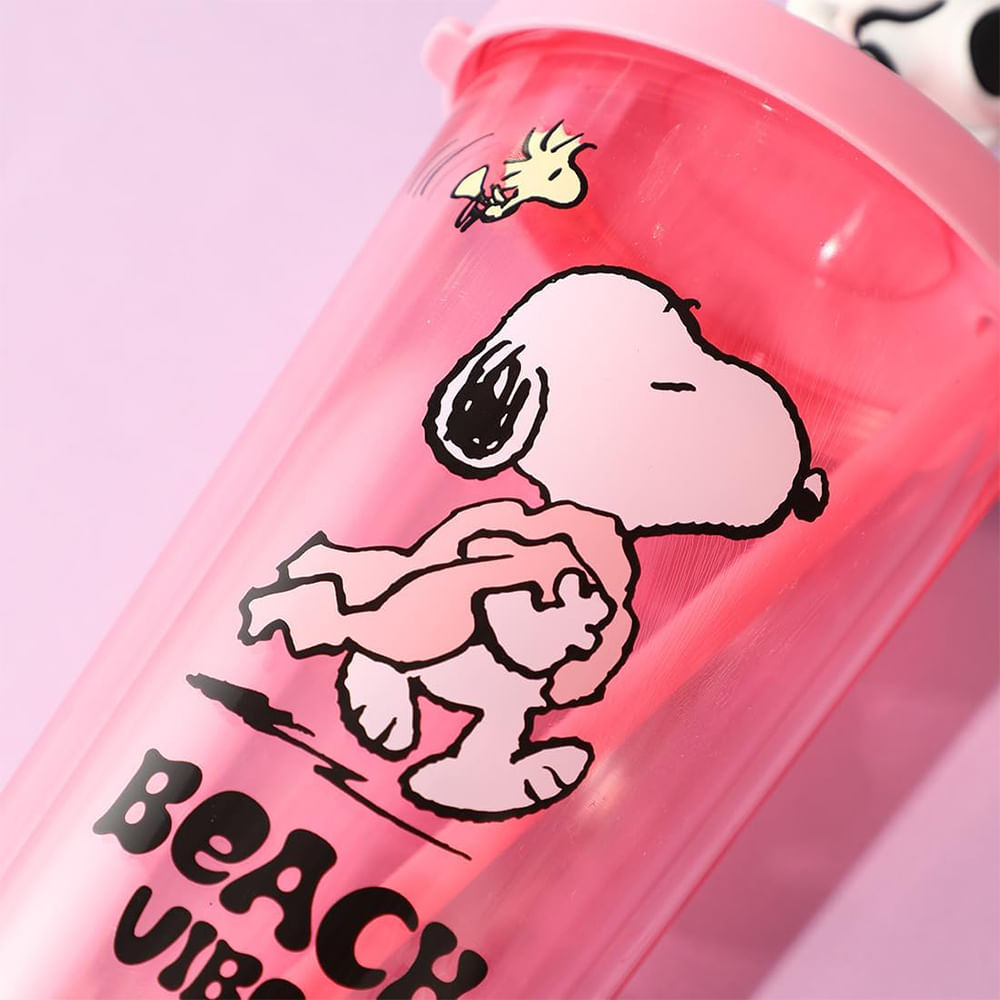 Vaso con tapa y pajilla Peanuts Snoopy 450 ml - Siman Costa Rica