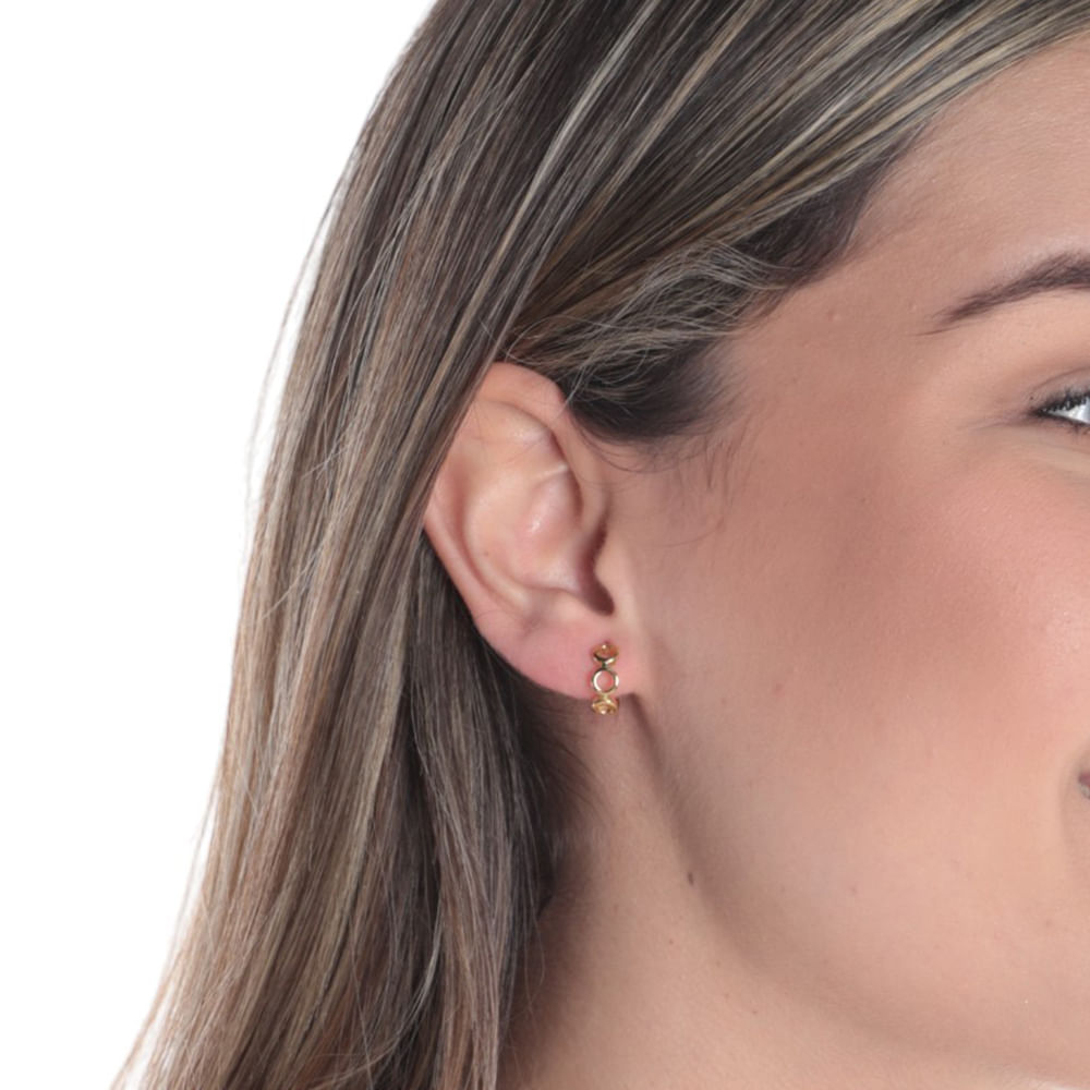 Aretes hoops de plata color dorado para mujer