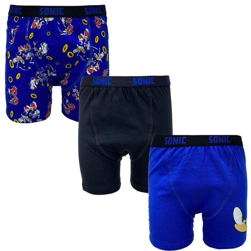 Set De 3 Piezas Ropa Interior Multicolor Con Estampado De Sonic Para Niño