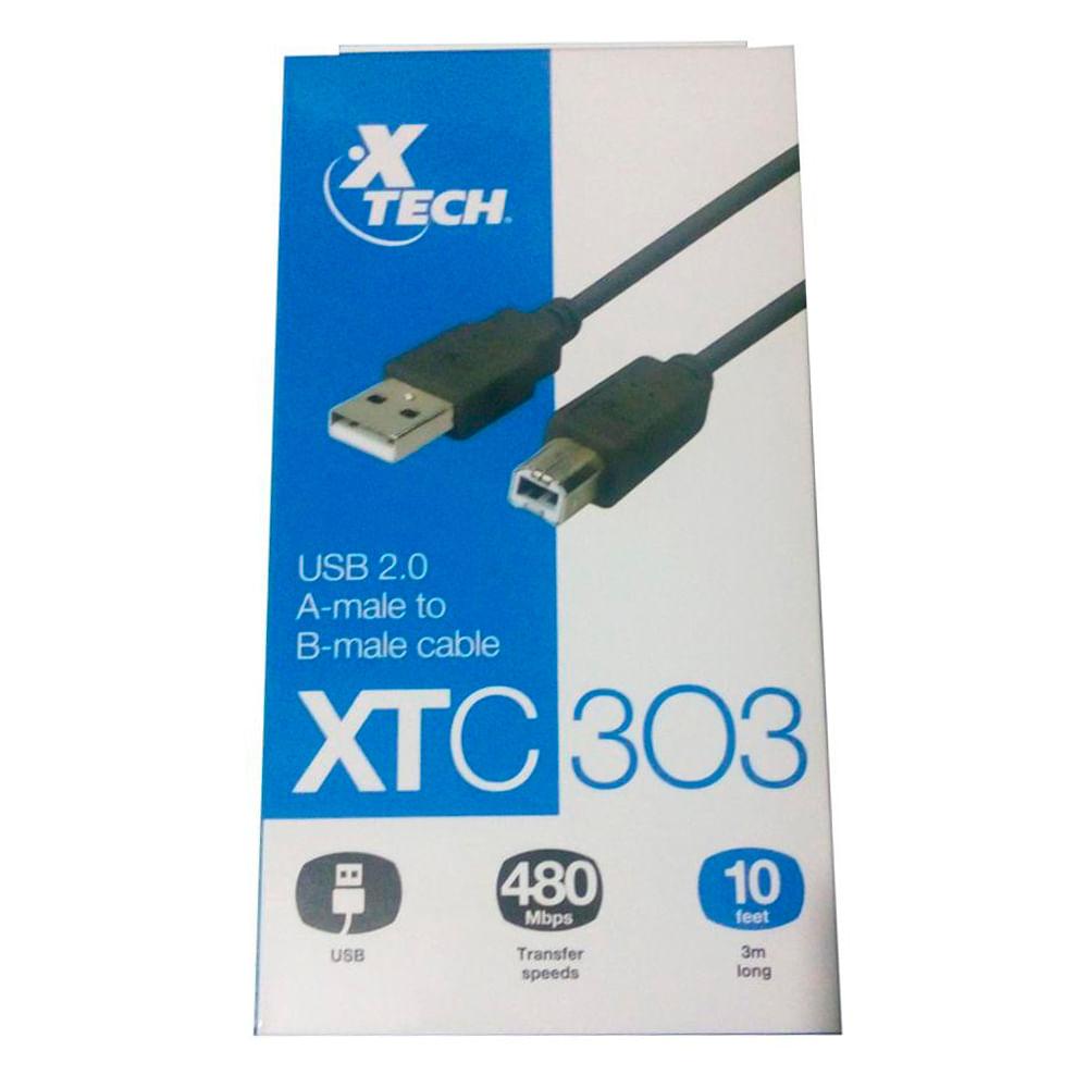 Cable usb 2.0 a usb-b 3 3mt - Siman El Salvador
