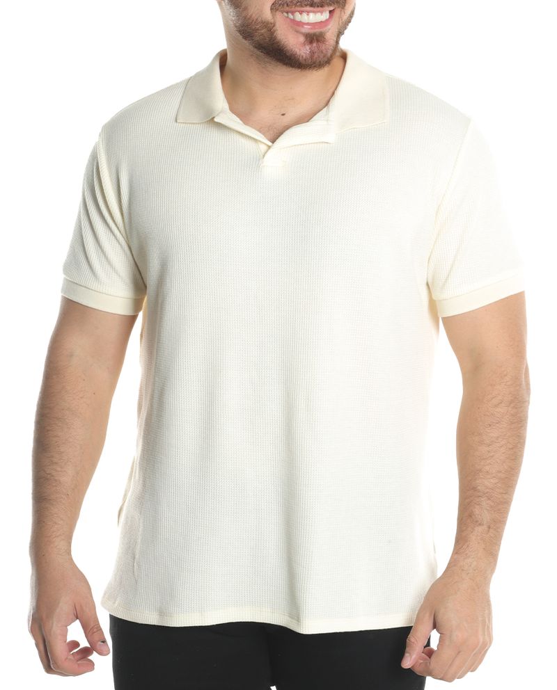 Camisa polo Unexpected ivory texturizada para hombre - Siman Costa Rica