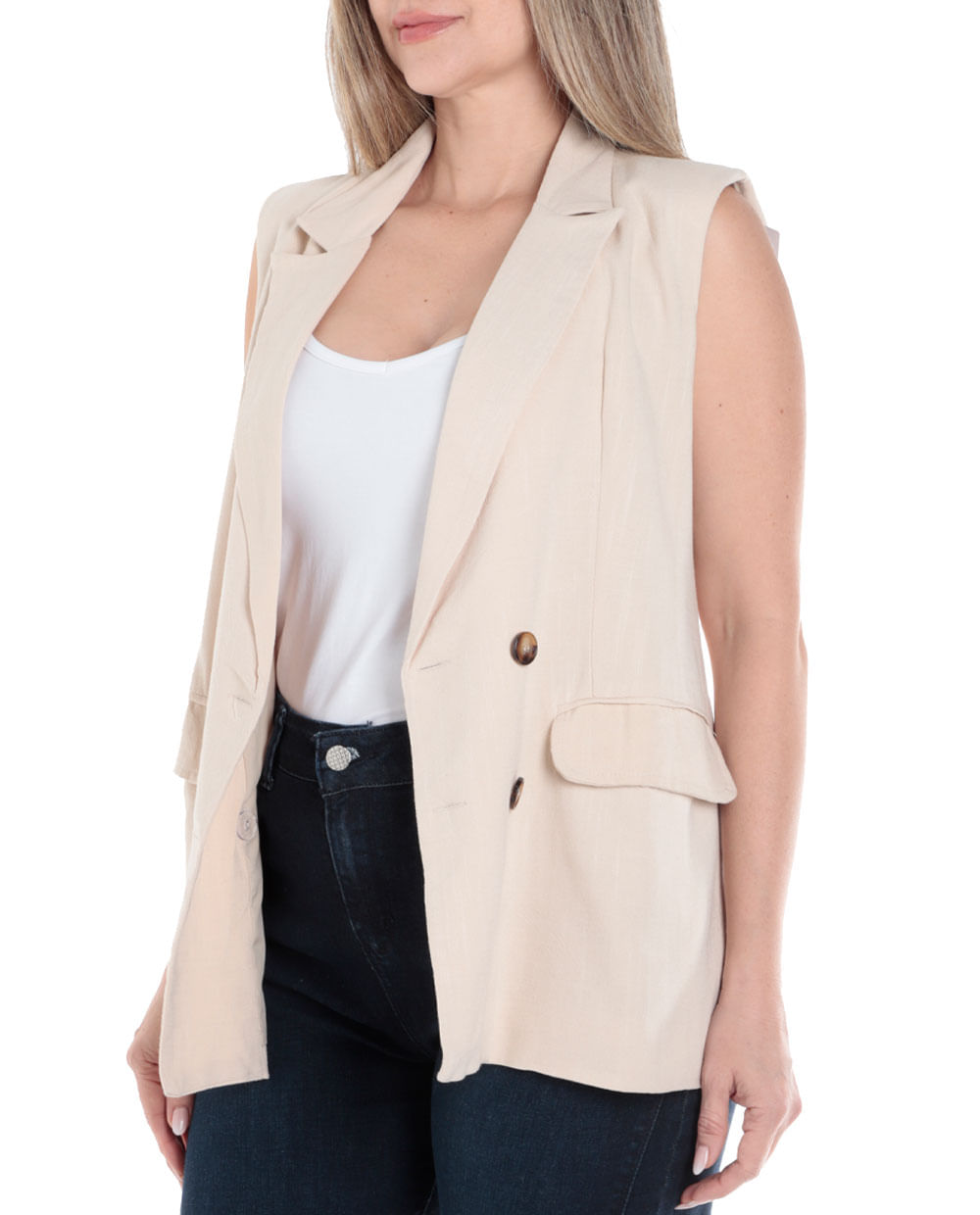 Chaleco Sabrina beige para mujer