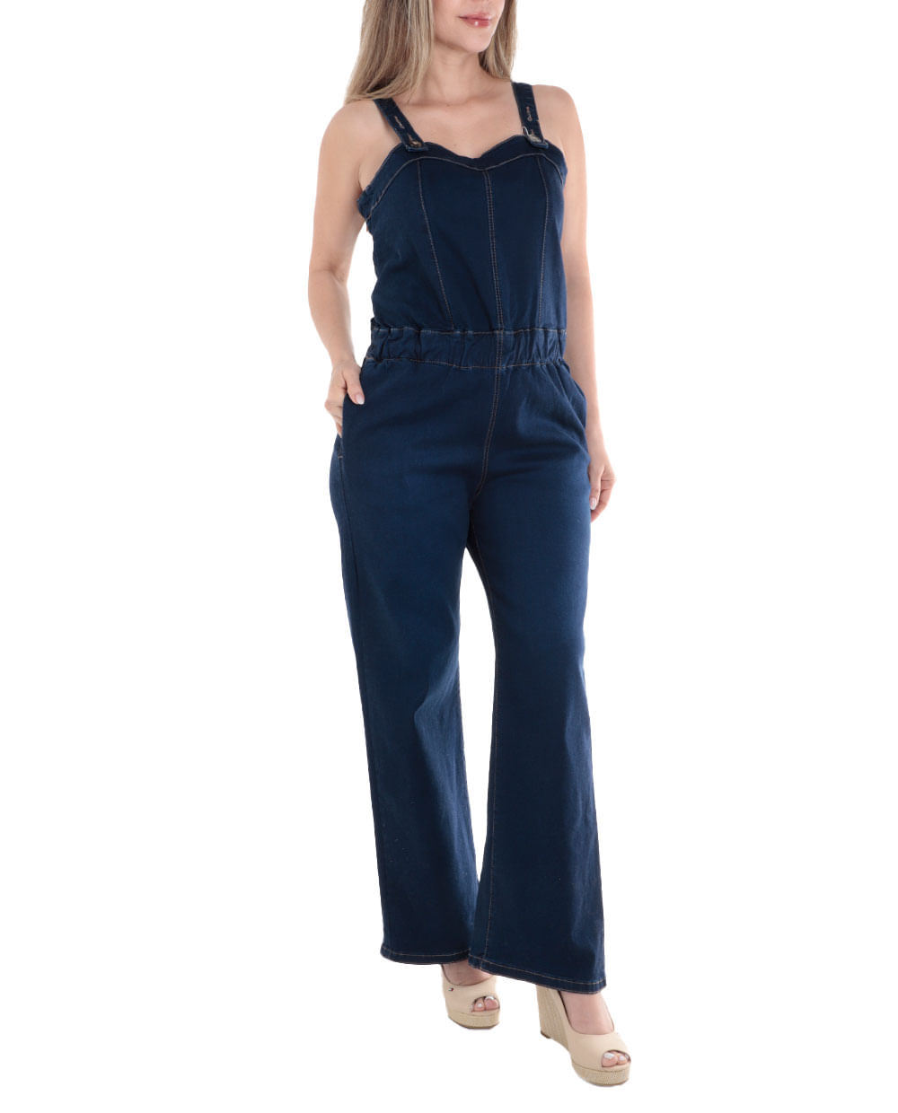 Overall Sabrina denim de tirantes para mujer - Siman Nicaragua