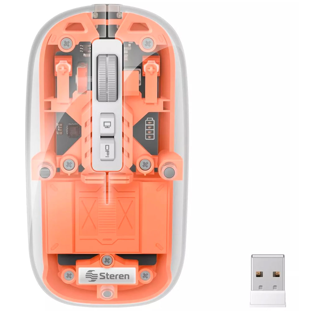 Mouse inalámbrico recargable Steren transparente - Siman El Salvador