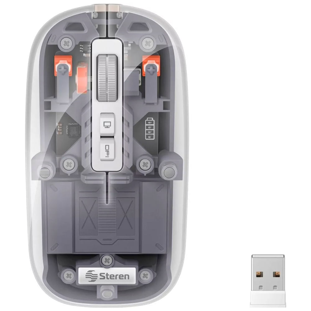 Mouse bt recargable transparente/gris - Siman El Salvador