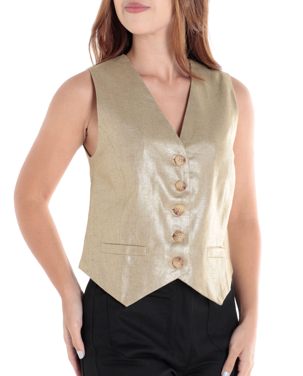 Chaleco Unexpected dorado para mujer - Siman Costa Rica