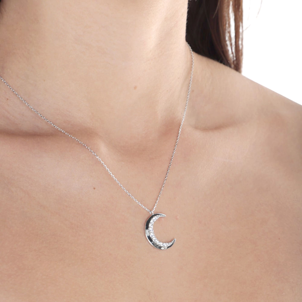 Cadena de luna plateada 1mm-18" para mujer - Siman Guatemala