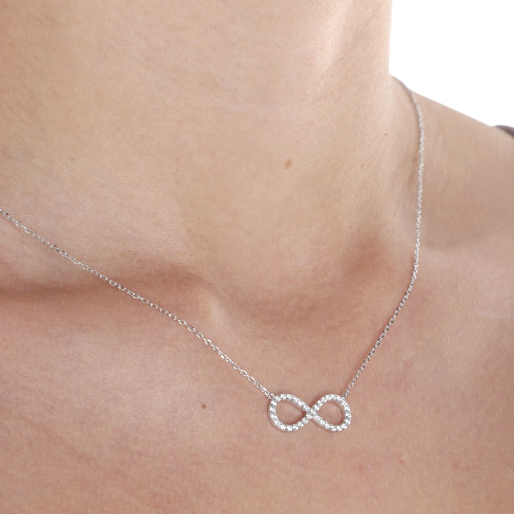 Cadena de infinito plateada 1mm-18" para mujer - Siman El Salvador
