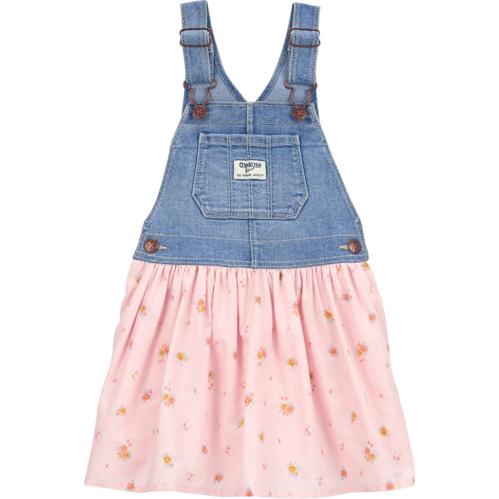 Overall bicolor con estampado de flores para niña - Siman Costa Rica