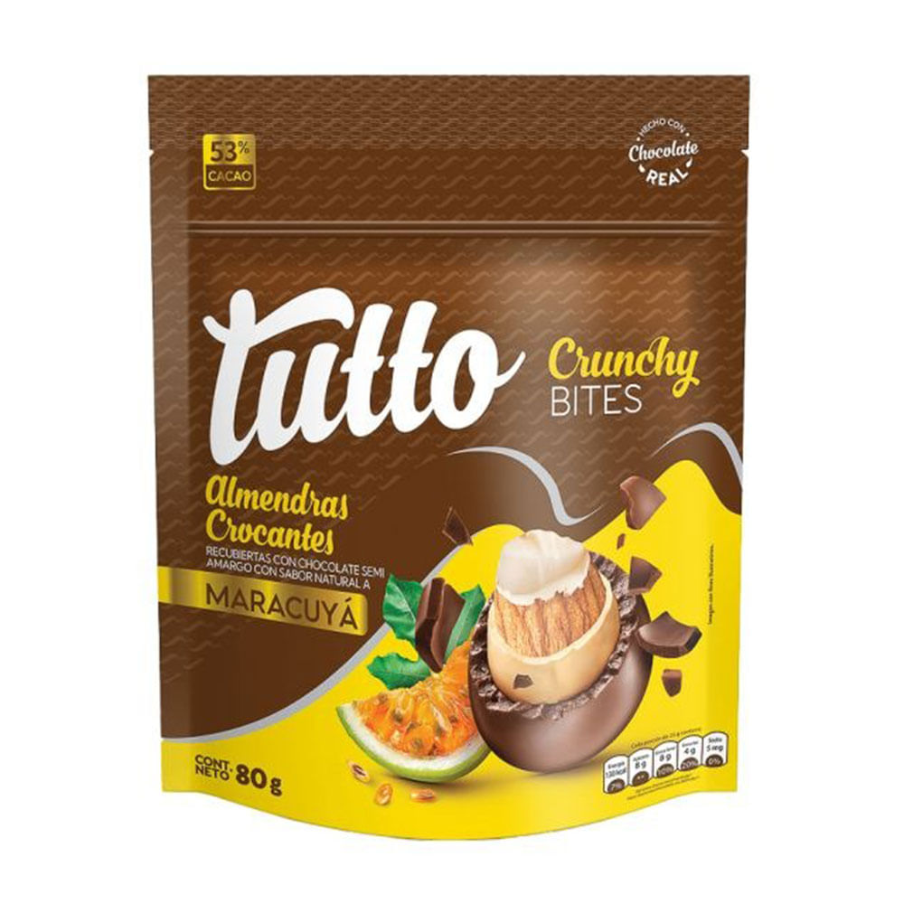 Chocolate Tutto Crunchybites Maracuyá 80gr - Siman Costa Rica