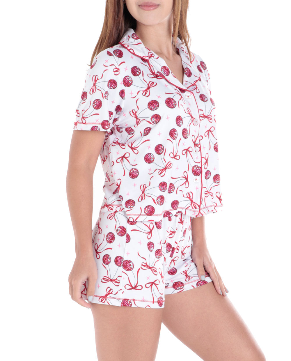 Pijama con short Rene Rofe estampada manga corta para mujer - Siman ...