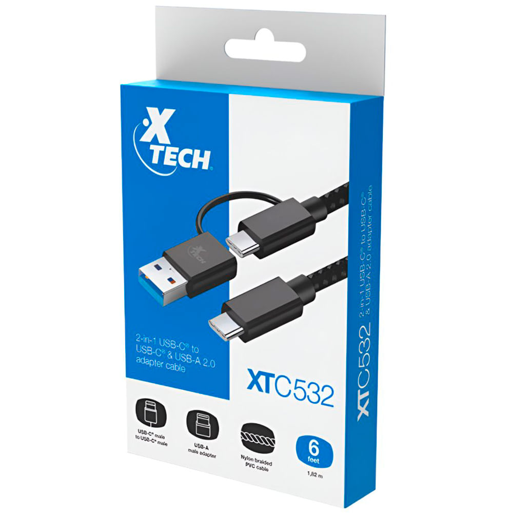 Cable adaptador 2 en 1 usb-c -usb a-60w - Siman El Salvador