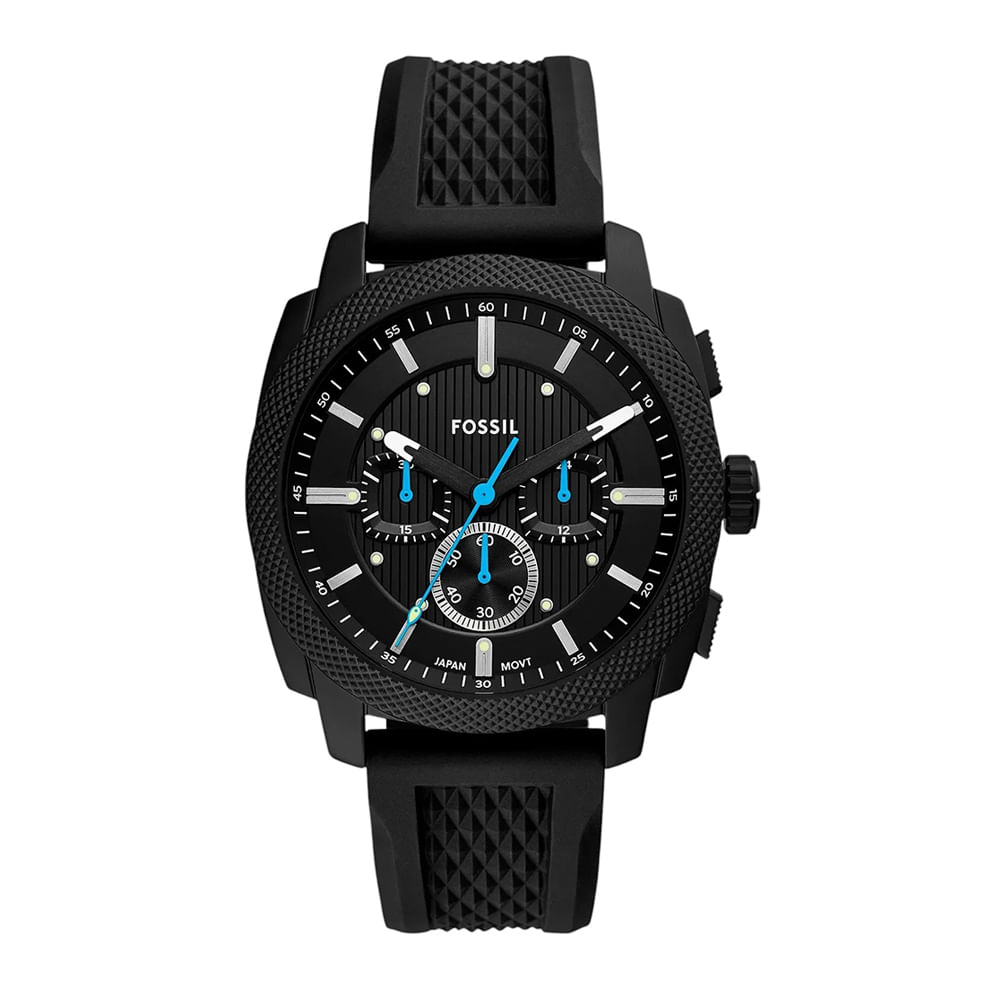 Reloj Fossil análogo/cronógrafo de silicón negro para hombre - Siman ...