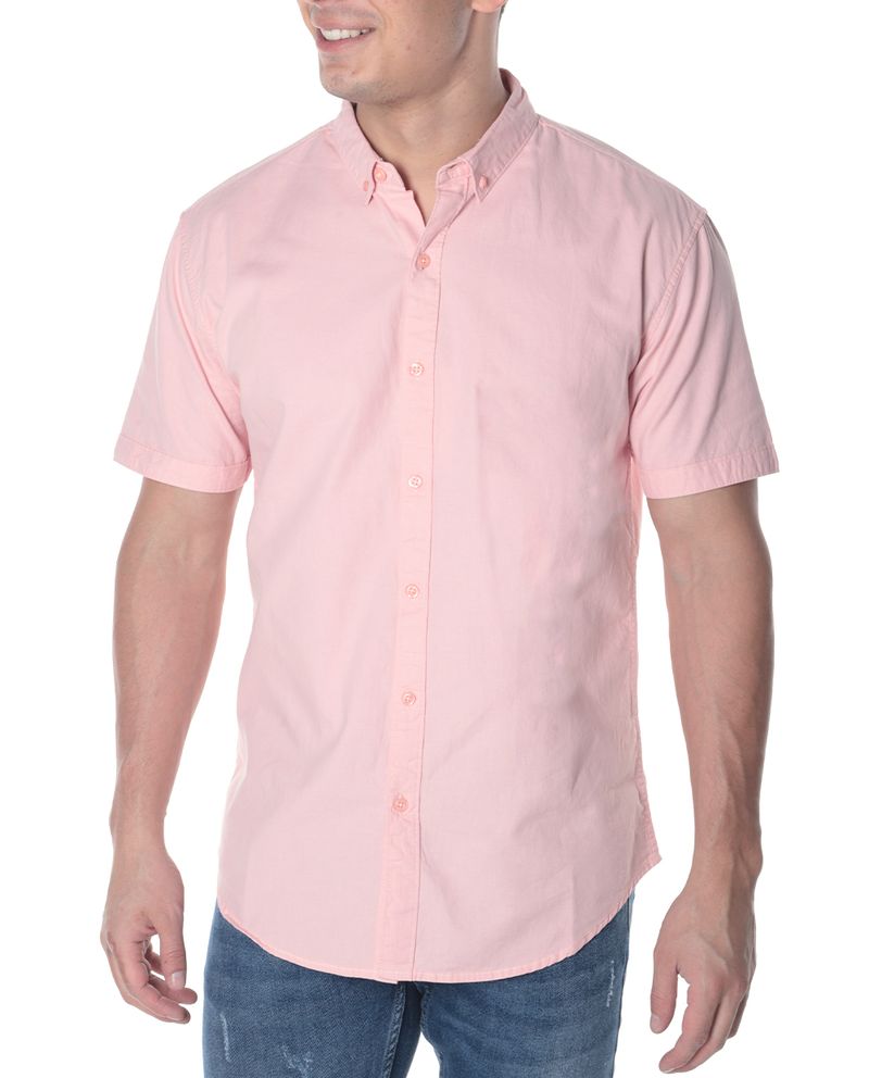 Camisa casual regular fit Gents rosada sólida para hombre - Siman Guatemala