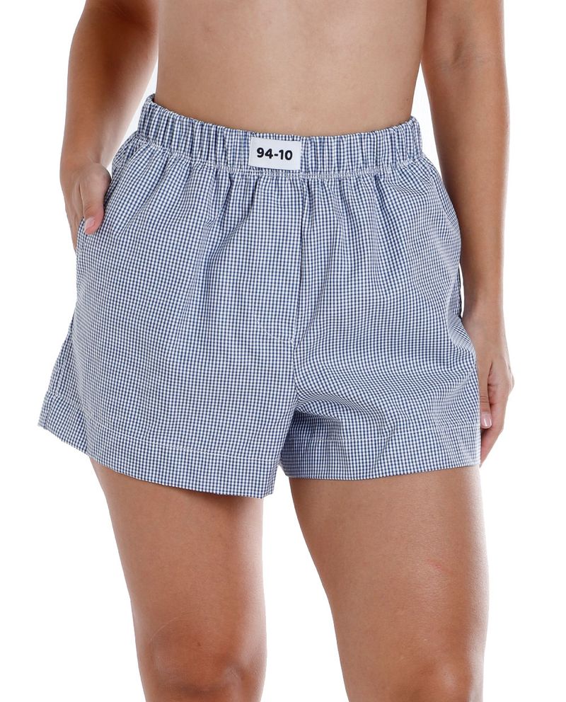 Short Orange pull on azul de cintura alta para mujer - Siman Costa Rica