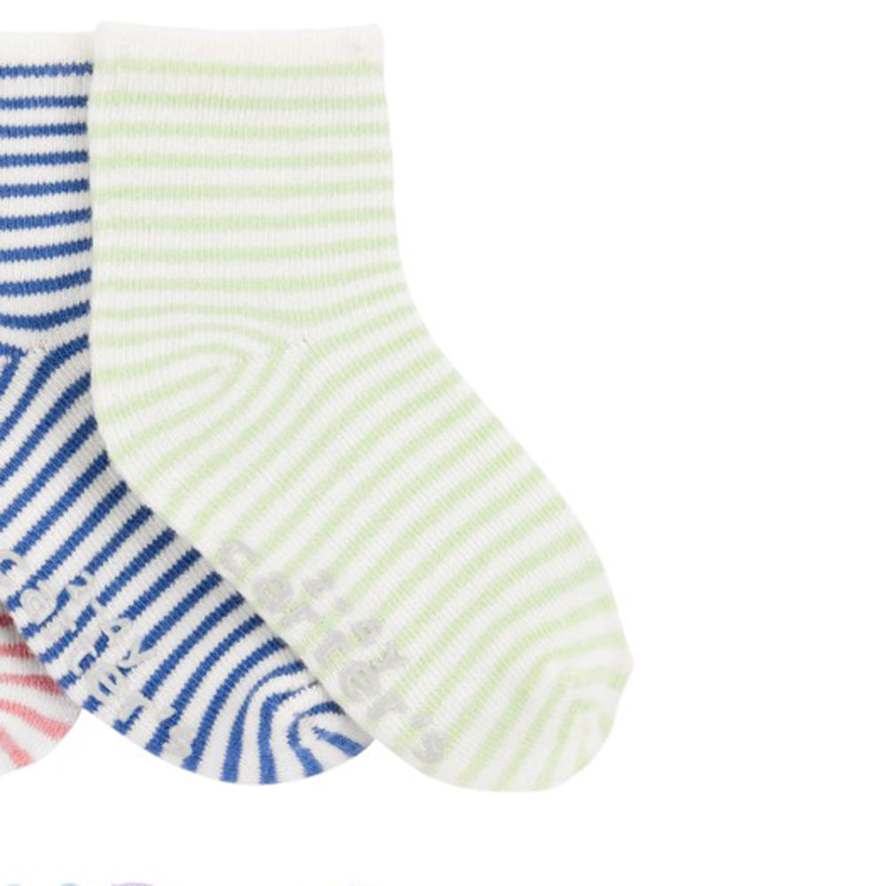 Set de 6 pares de calcetines multicolor a rayas para niña