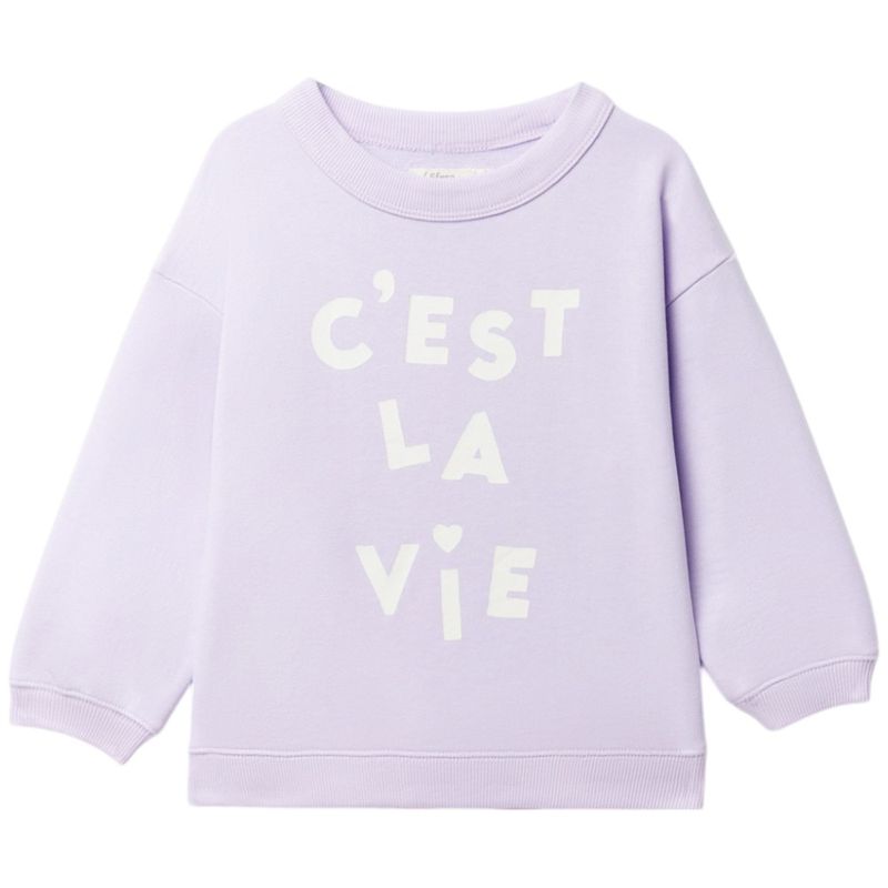 Suéter morado con estampado para niña