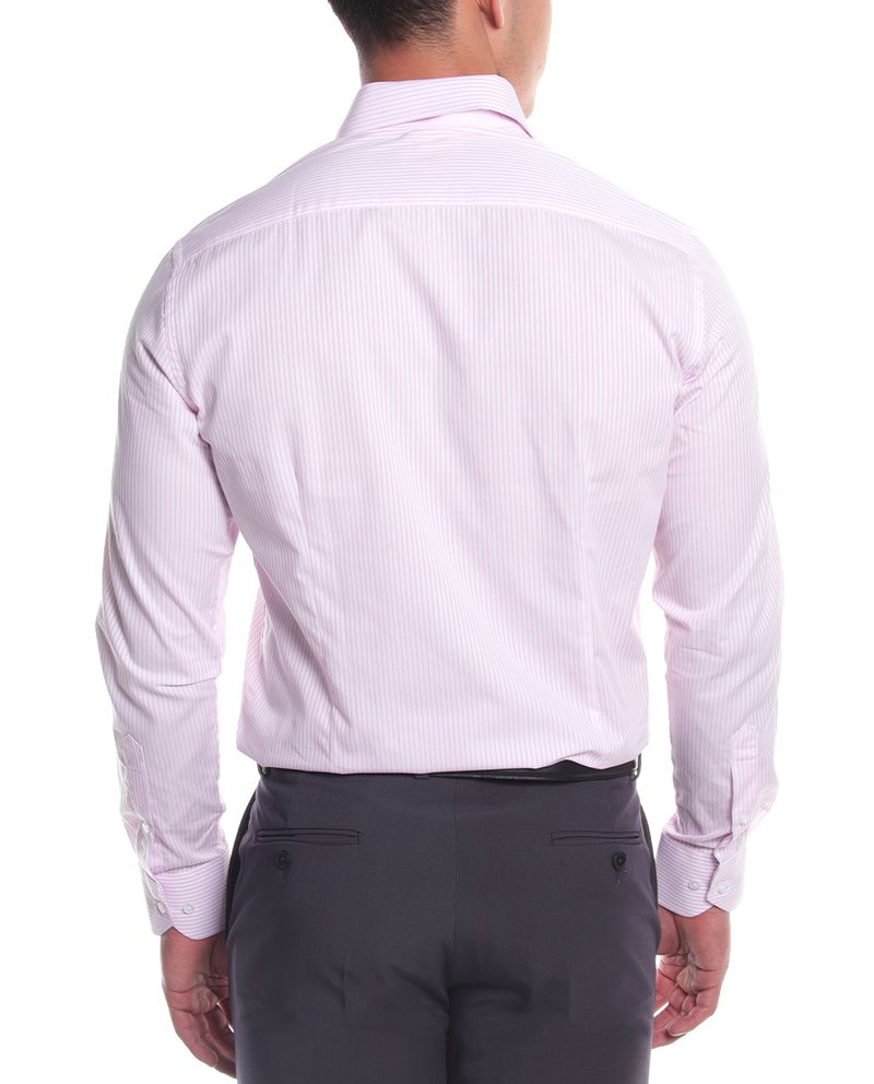 Camisa formal PuroEGO custom fit rosada rayada para hombre - Siman ...