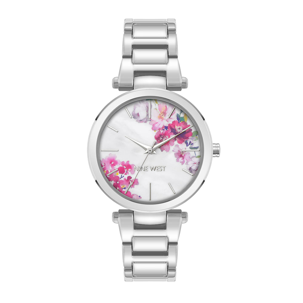Reloj Nine West analogo redondo de metal en plateado con esfera de ...