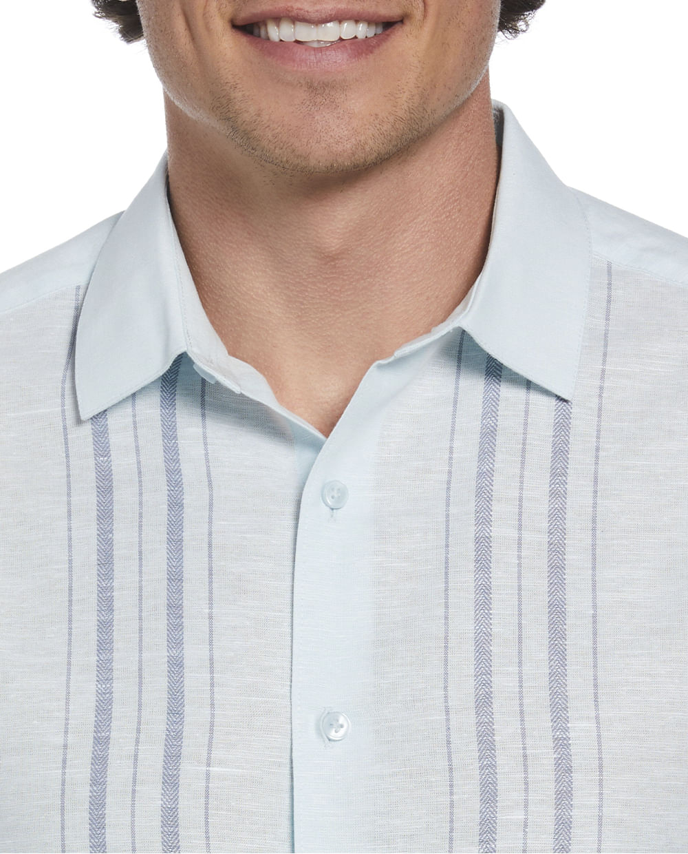 Guayabera de lino Cubavera classic fit verde claro heather para hombre ...