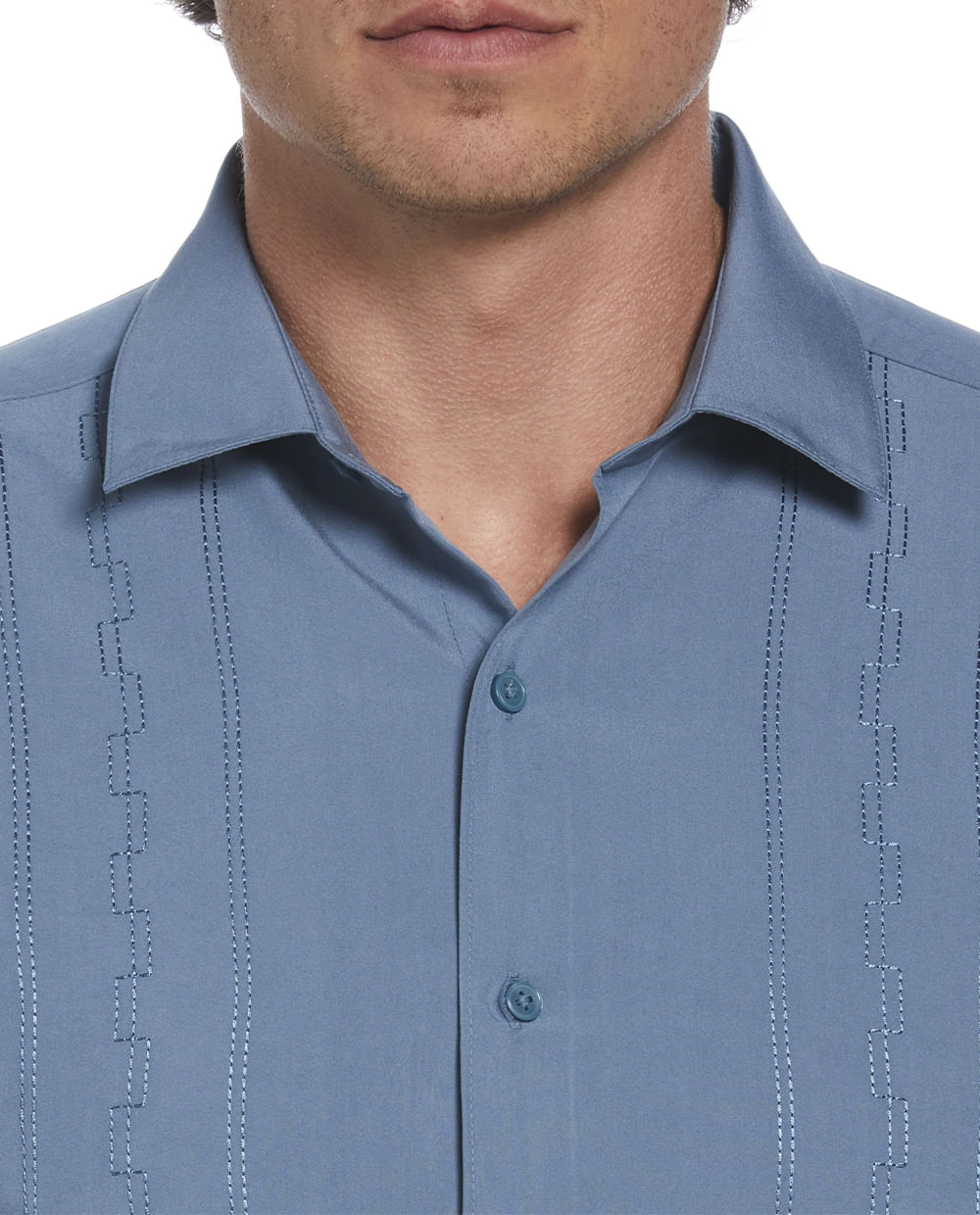 Guayabera Cubavera classic fit azul con bordado para hombre - Siman ...