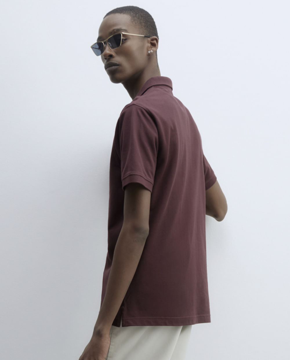 Camisa polo Sfera color vino texturizada para hombre - Siman Guatemala