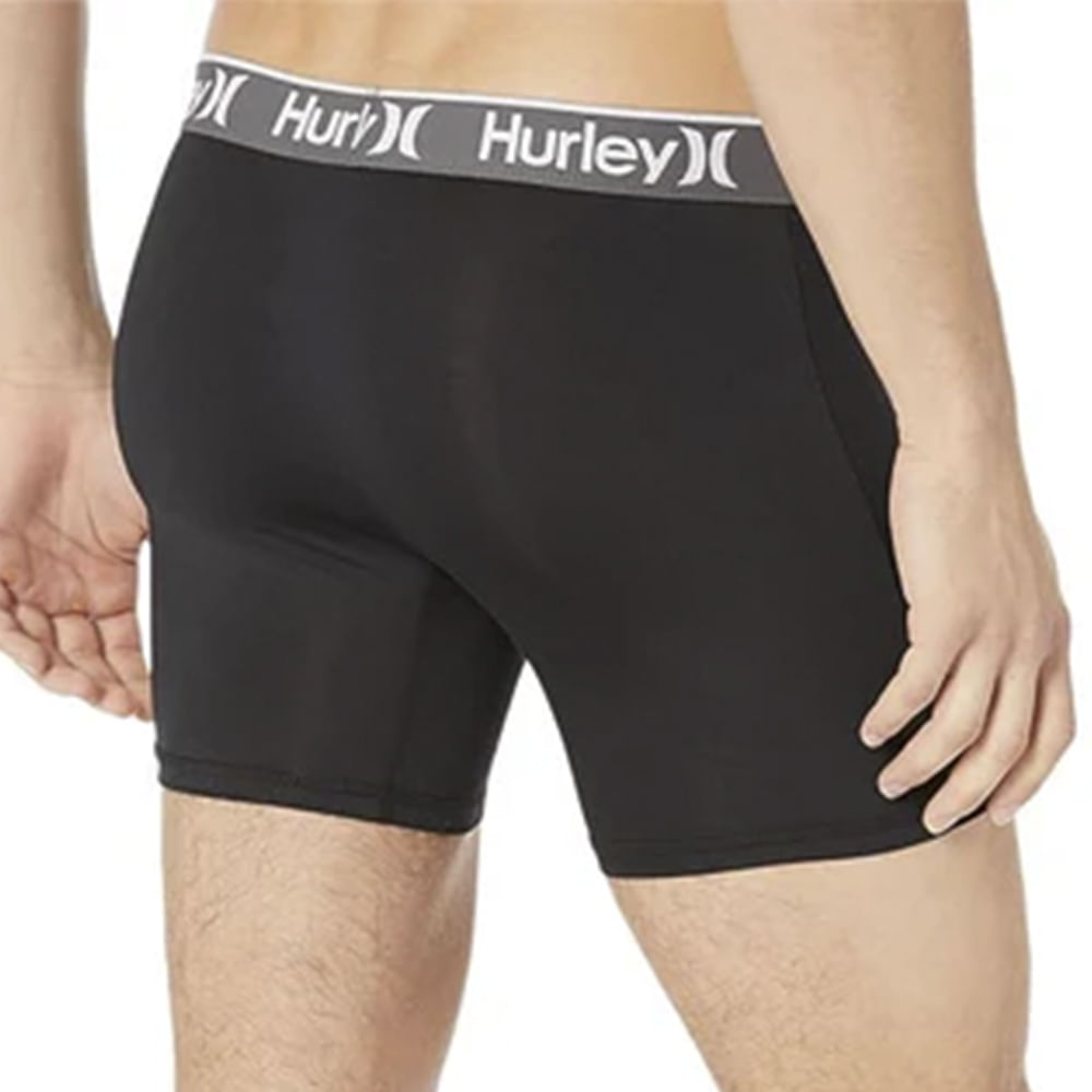 Pack de 3 boxers Hurley negros sólidos para hombre