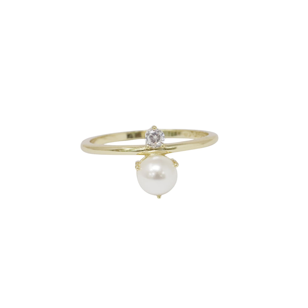 Anillo de plata con baño de oro talla 9 para mujer - Siman El Salvador