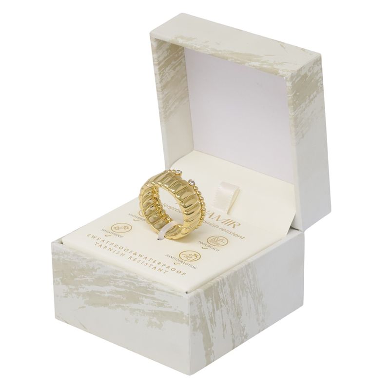 Set de 2 anillos de brass con baño de oro para mujer - Siman Guatemala