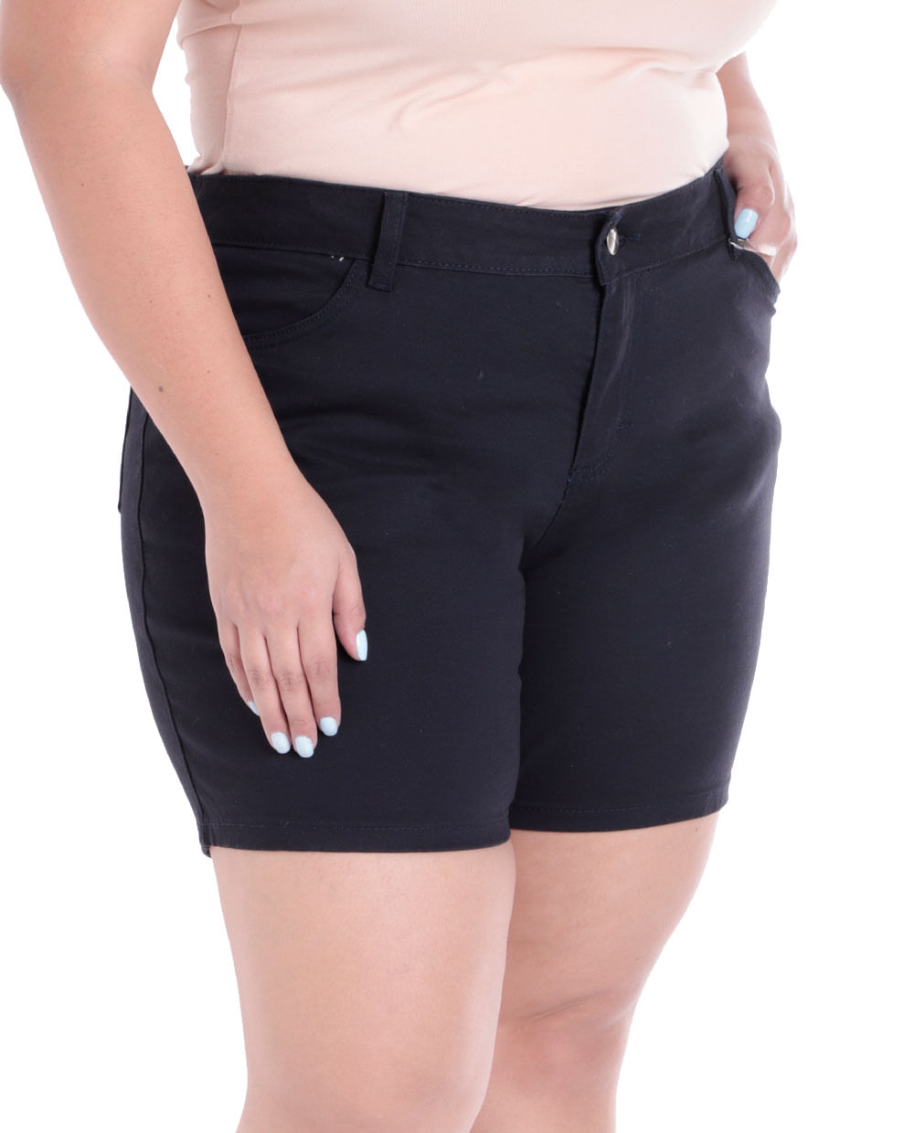 Short Sabrina casual azul de cintura alta para mujer - Siman El Salvador