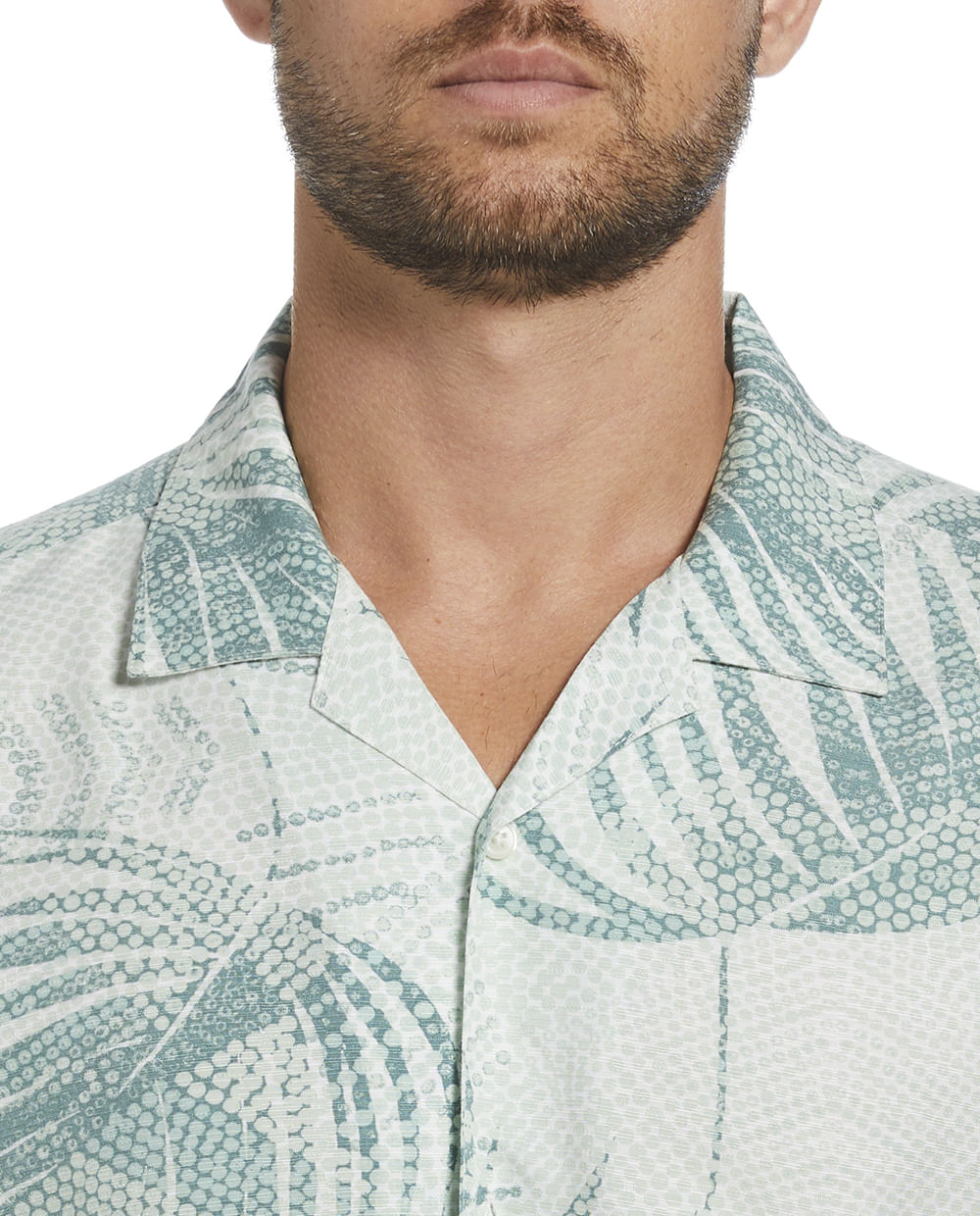 Guayabera regular fit Cubavera verde estampado tropical para hombre ...