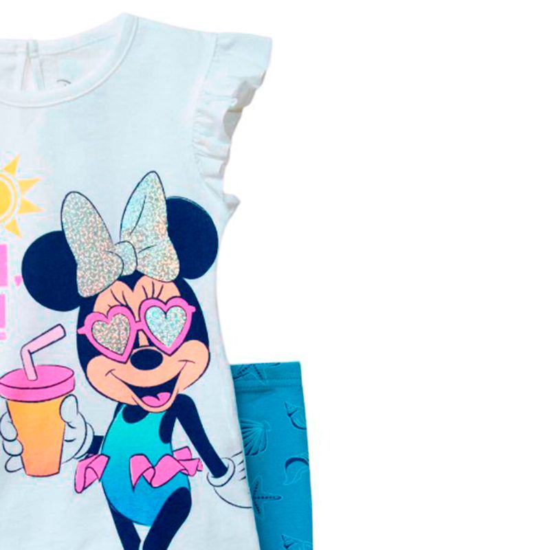Conjunto de 2 piezas bicolor con estampado de Minnie Mouse para niña ...
