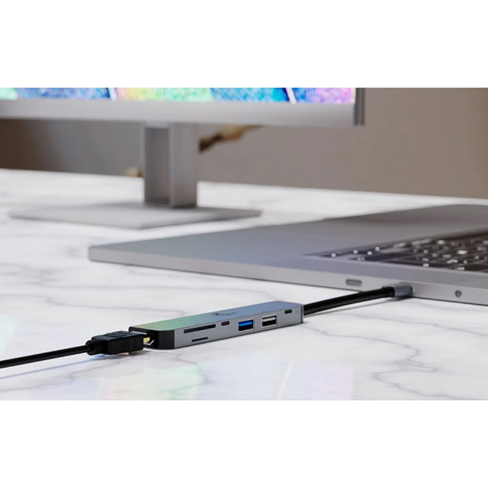 Adaptador multipuerto 7 en 1 con conexión USB-C - Siman El Salvador