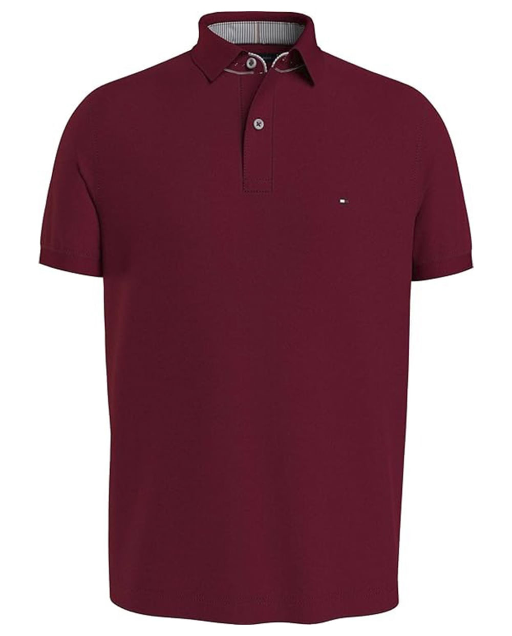Camisa polo Tommy Hilfiger regular fit color vino texturizada para ...